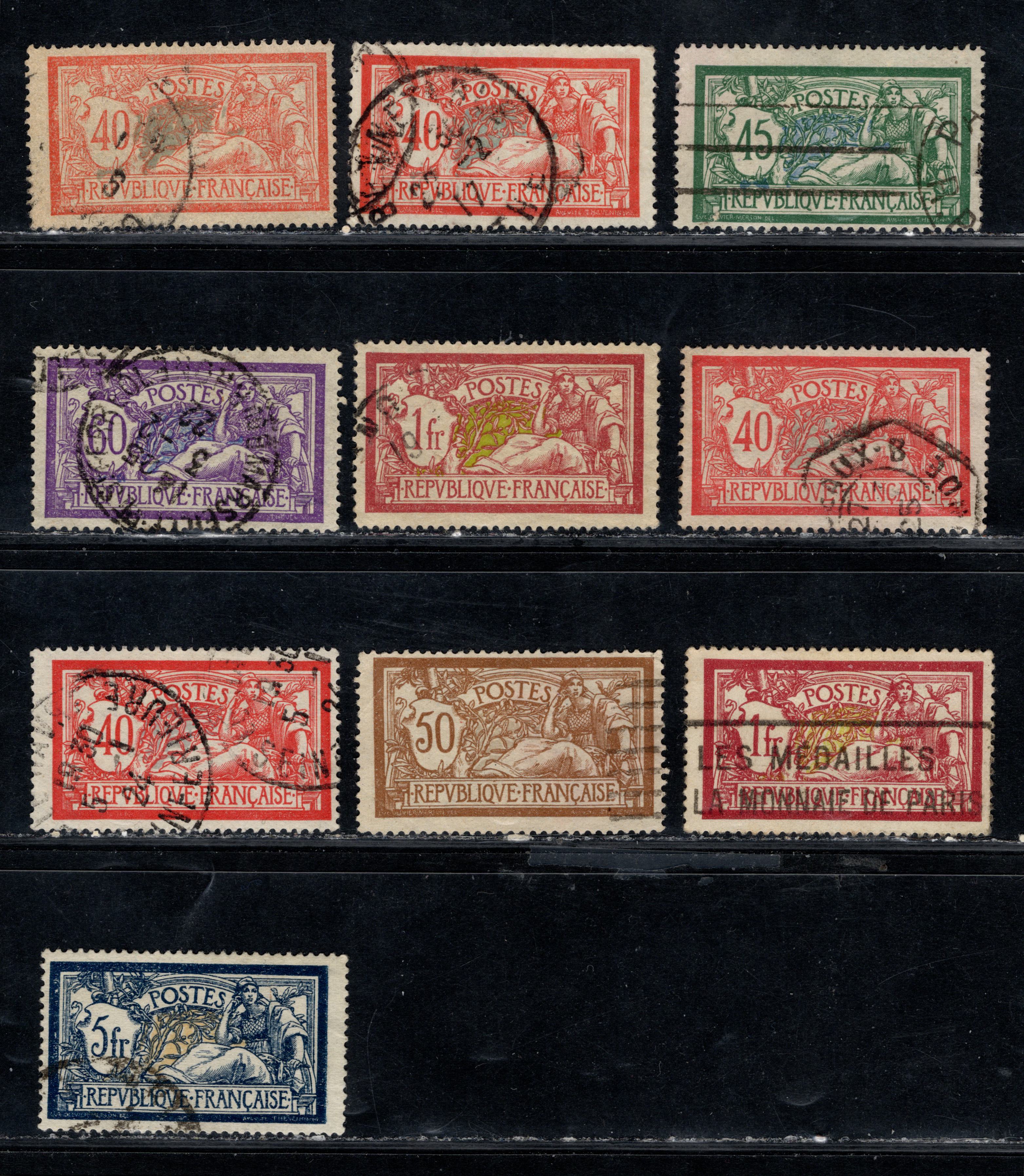 Lot 177 France Maury#119, 119c, 143, 120, 144, 121, 121c, 123b (Scott ...