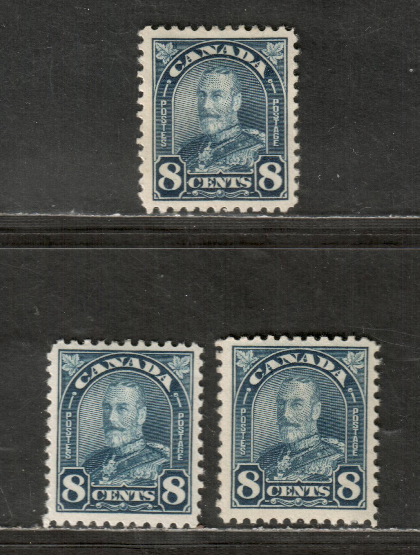 Lot 210 Canada #171 5c Bright Blue, Dull Deep Blue, Deep Blue , 1931 K ...
