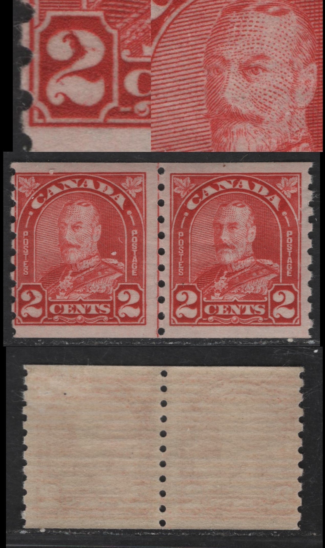 Lot 341 Canada #181ii 2c Deep Red King George V, 1930-1935 Arch Issue ...