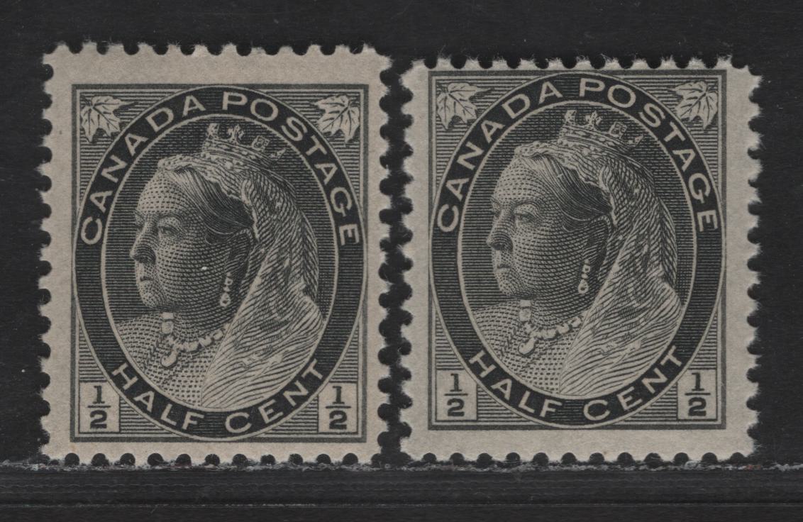Lot 399 Canada #74 1/2c Grey Black Queen Victoria, 1898-1902 Numeral I ...