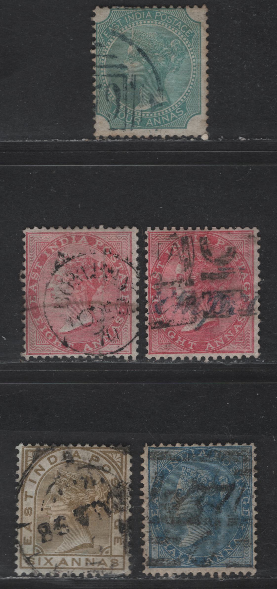 Lot 190 India SG#69, 73-75, 80 1/2a - 6a Deep Blue - Pale Rose Queen V – Brixton Chrome