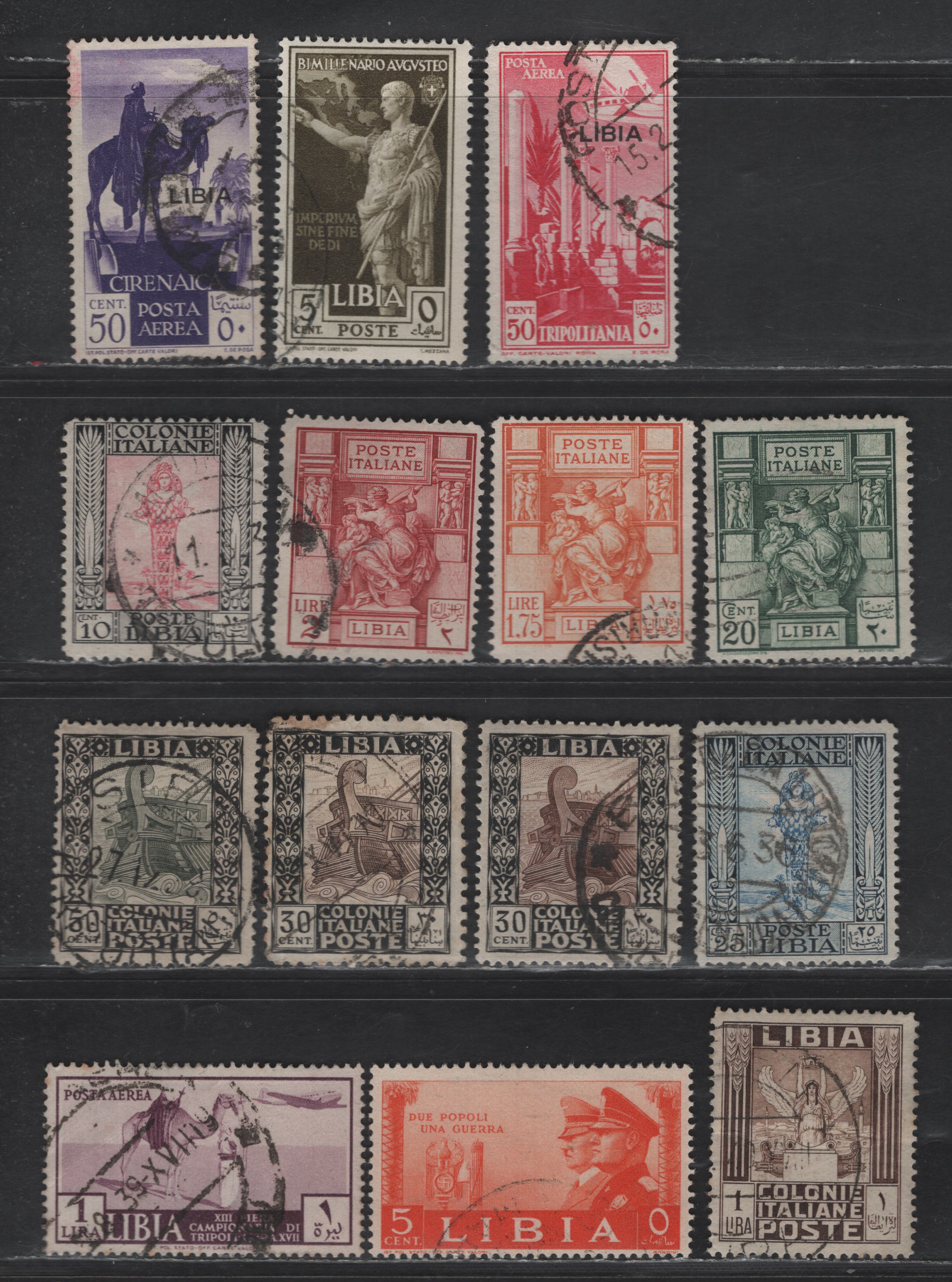 Lot 278 Libya SC#51b, 53-55, 58, 54a, 39, 42-43, 77, 95, C25-C26, C38 ...