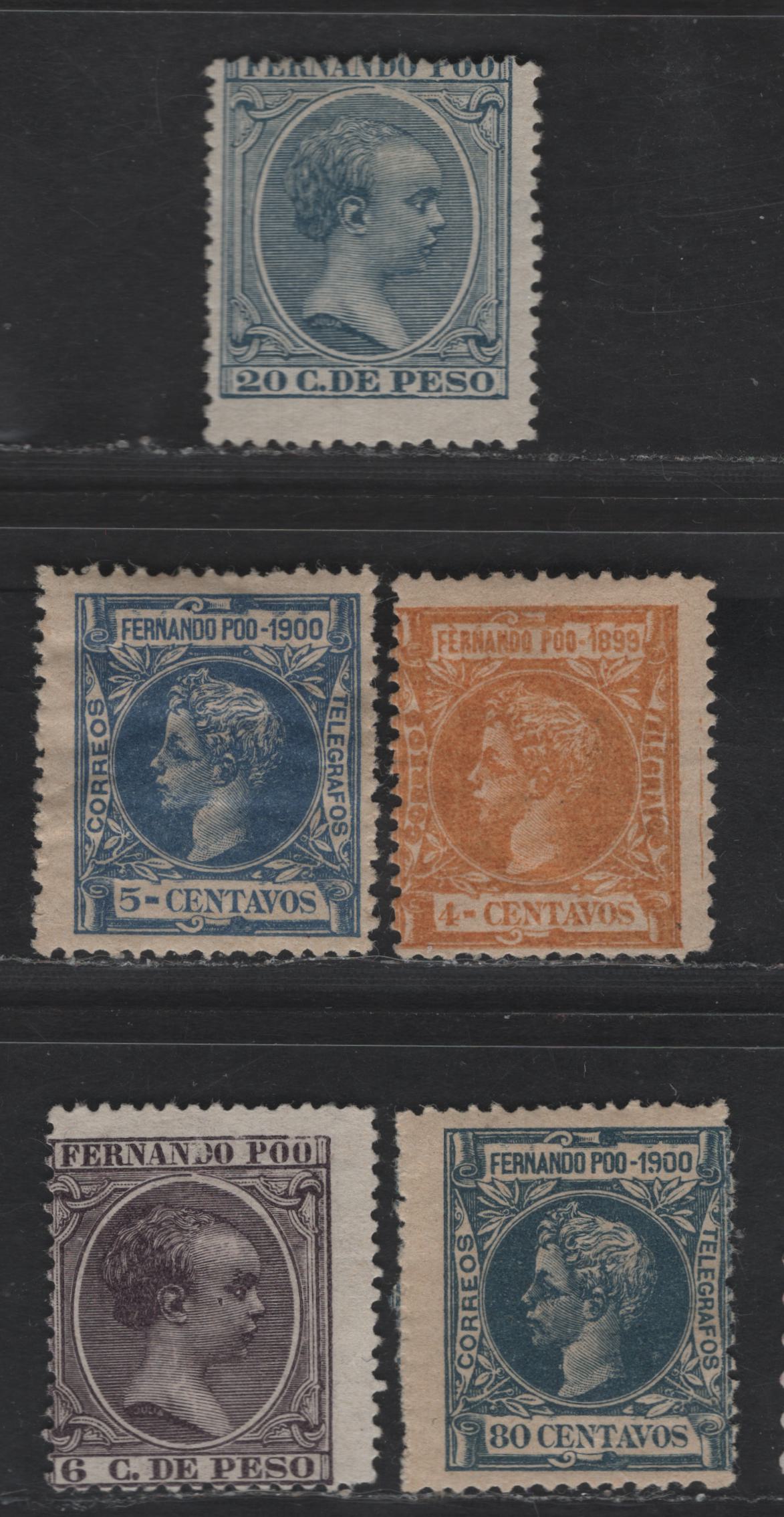 Lot 160 Fernando Po SC#16, 21, 52, 75, 83 6c - 80c Dark Violet - Dark ...