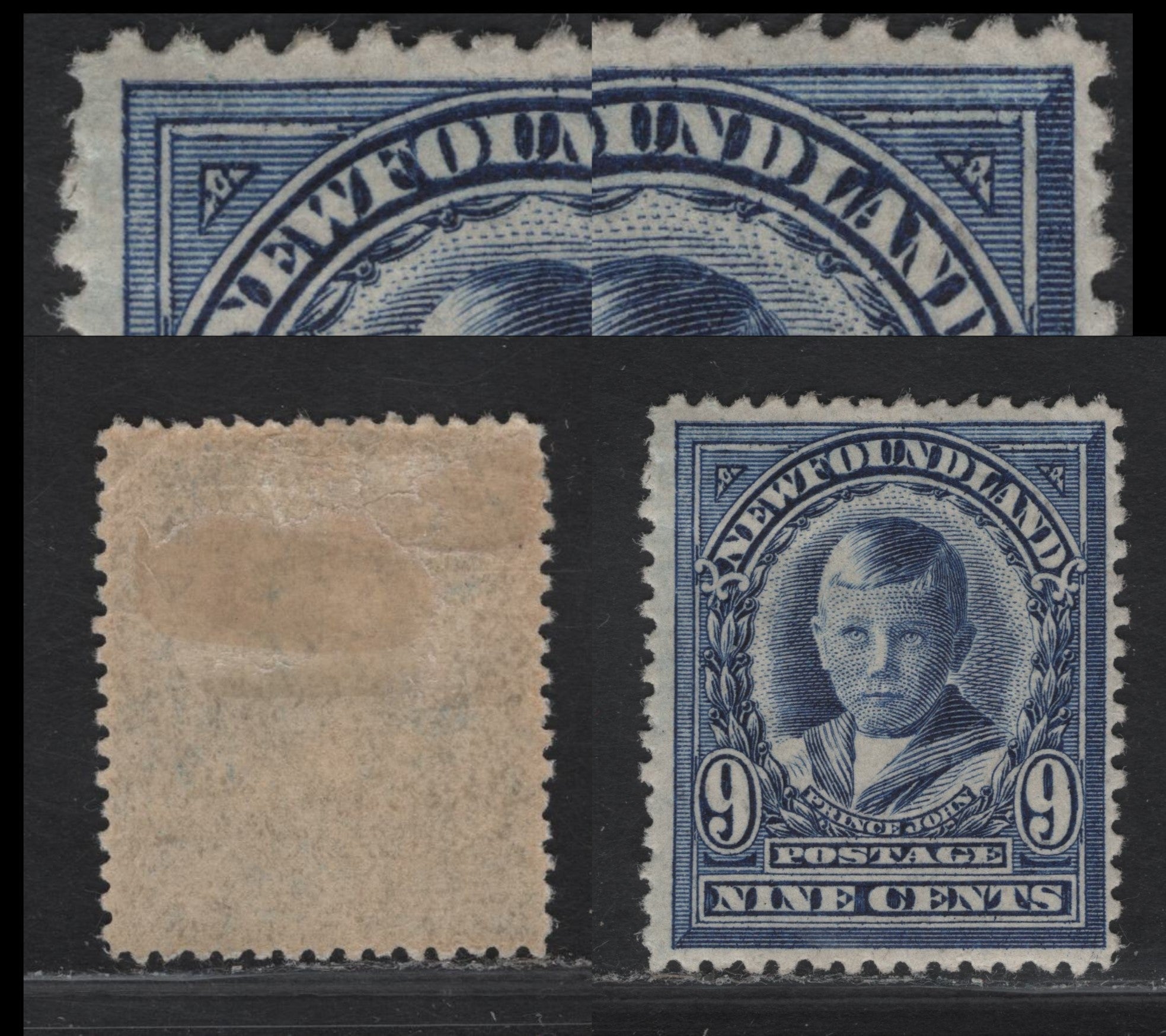 Lot 269 (C) Newfoundland #111i 9c Violet Blue Prince John, 1911 Royal ...