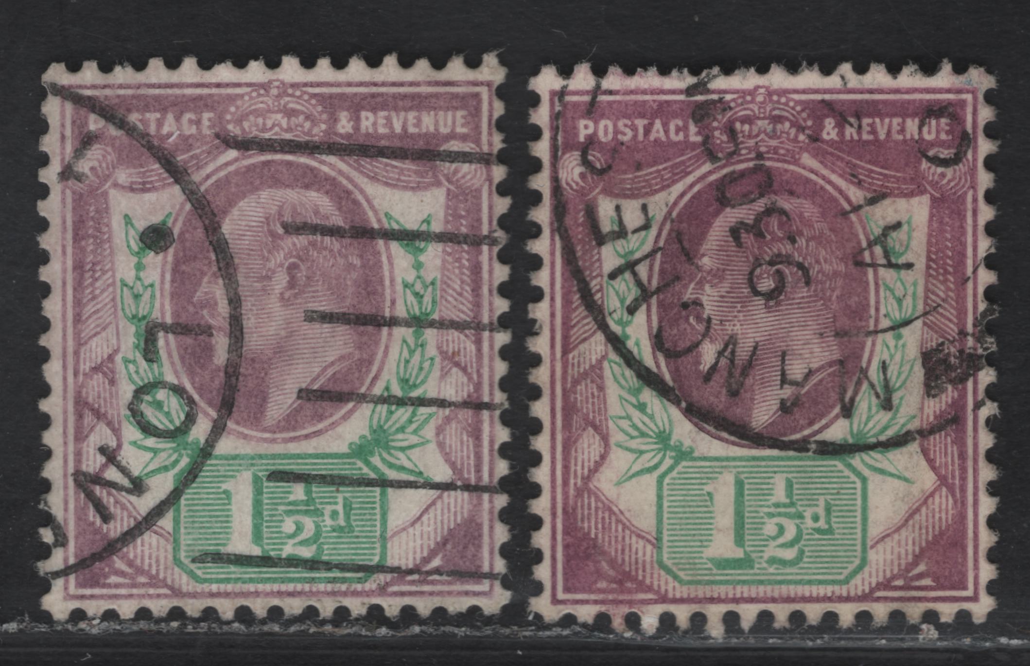 Lot 83 Great Britain SG#223 1.5d Pale Dull Purple & Green - Pale Reddi ...