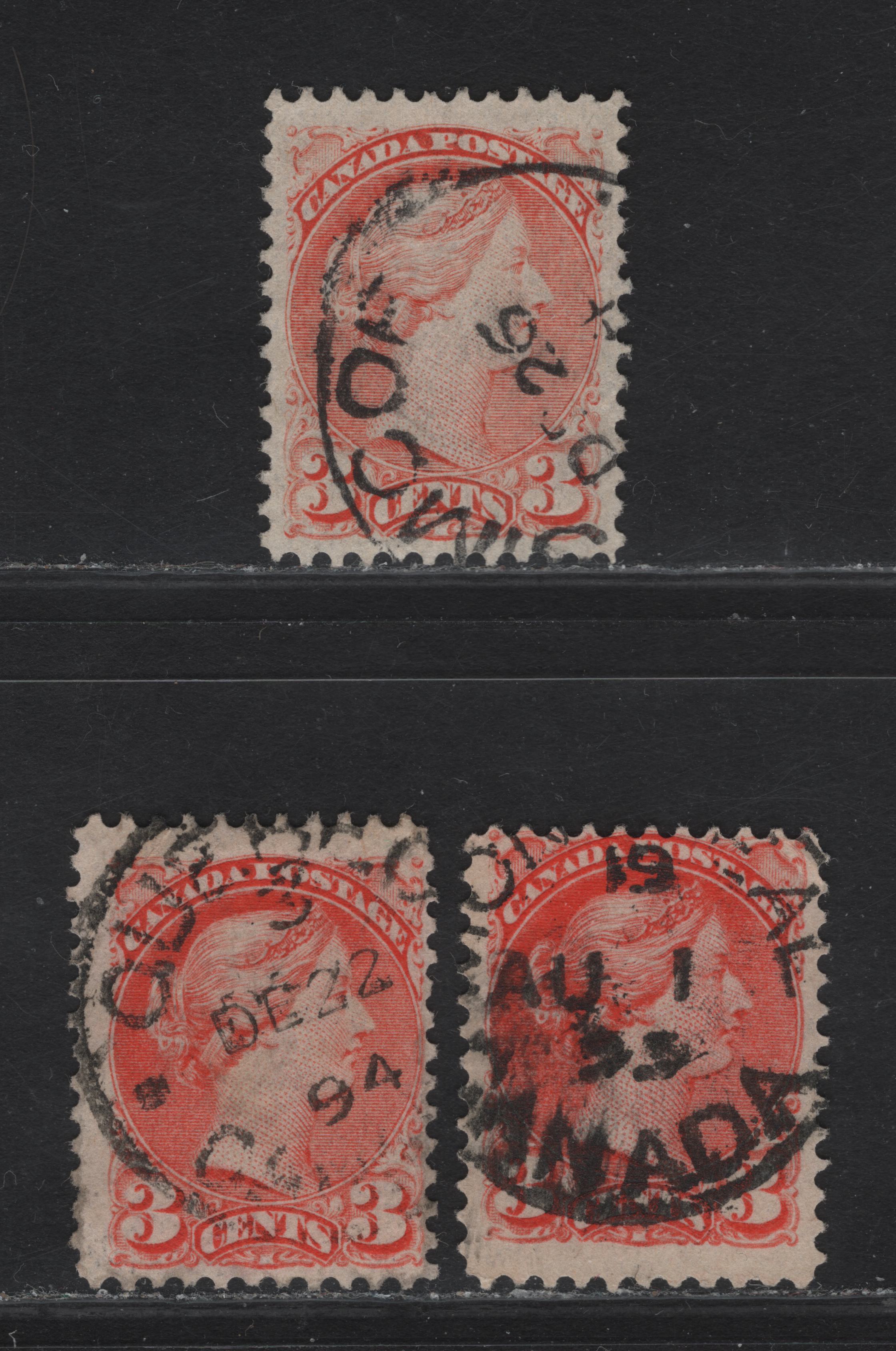 Lot 31 Canada #41 3c Orange Vermillion - Red Orange Queen Victoria, 18 ...