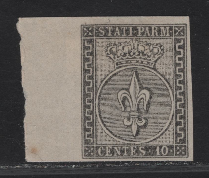 Lot 123 Parma SC#2 10c Black on White Crown & Fleur-de-lis, 1852 Crown ...