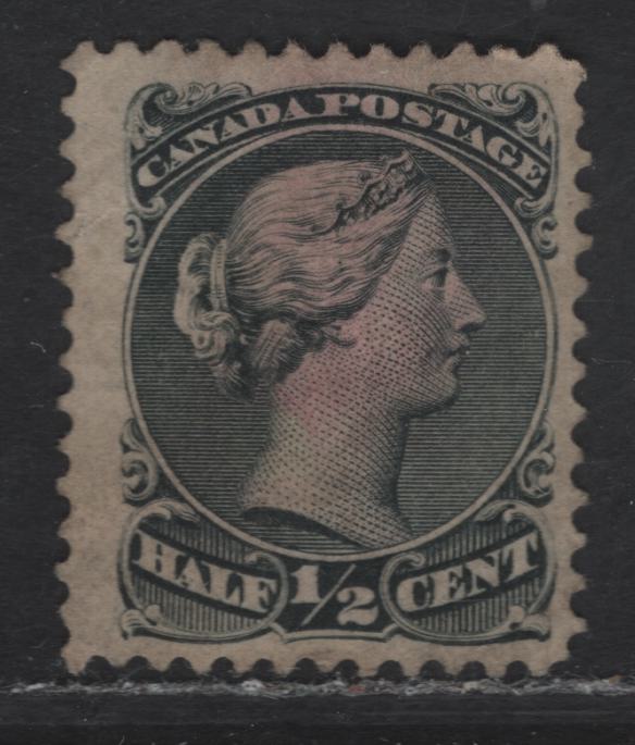 Lot 1 (C) Canada #21 1/2c Black Queen Victoria, 1868-1876 Large Queen ...