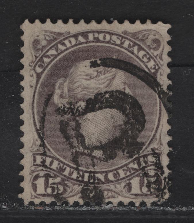 Lot 34 (C) Canada #29 15c Gray Violet Queen Victoria, 1868-1876 Large ...