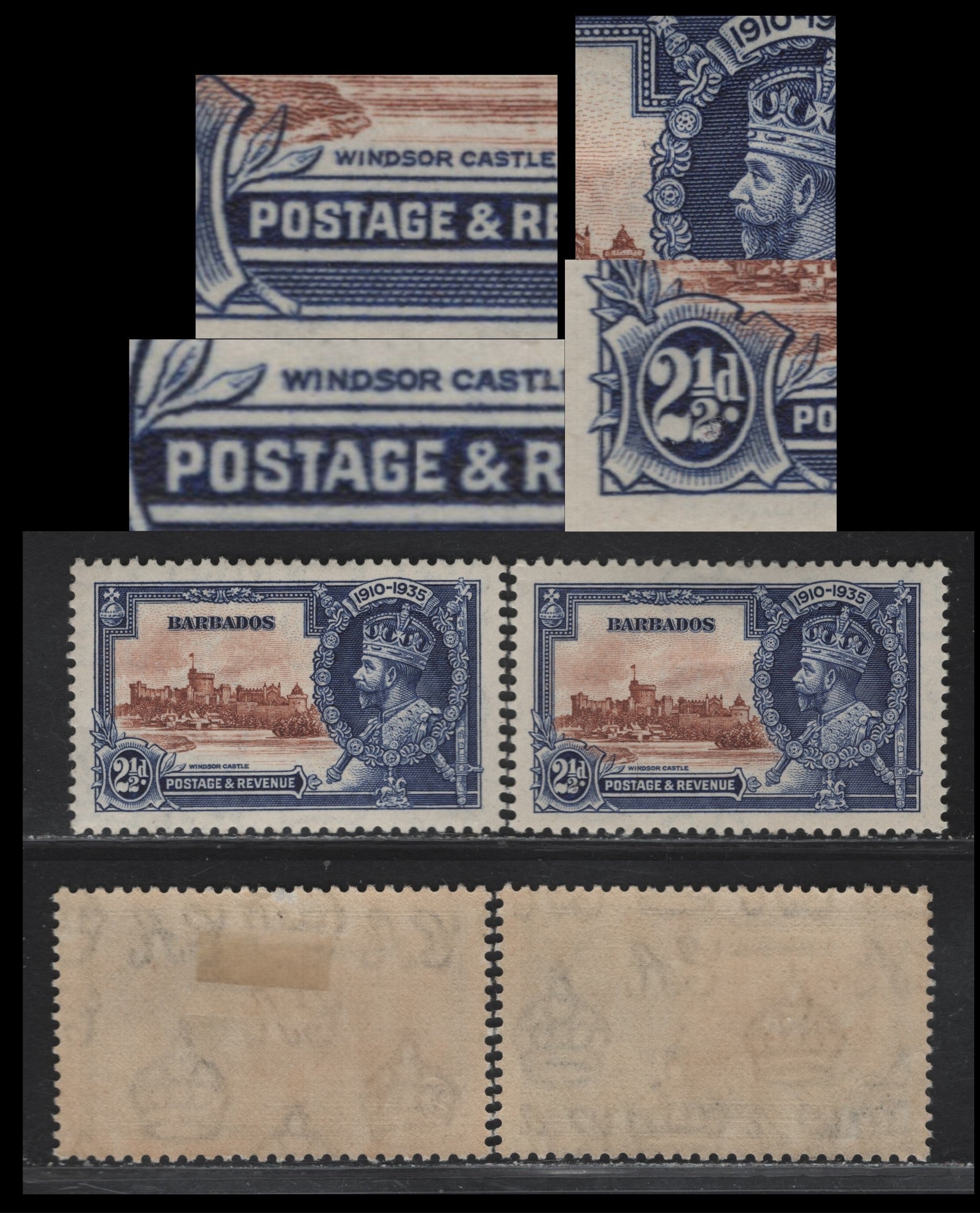 Lot 210 Barbados SG#243var 2.5d Brown & Deep Blue Windsor Castle, 1935 ...