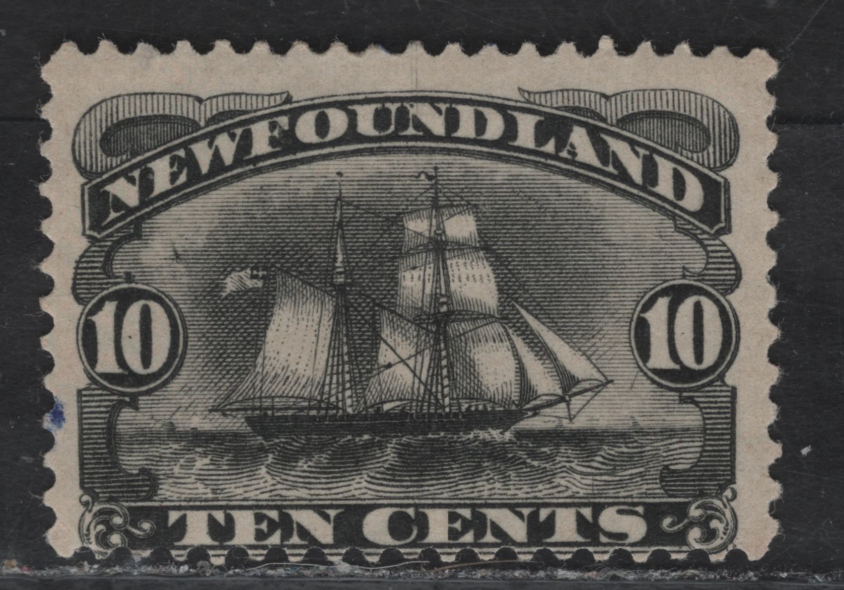 Lot 47 Newfoundland #59 10c Black Schooner, 1887-1898 Cents Issue, A G ...