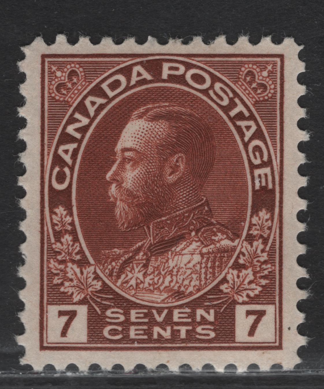 Lot 175 (C) Canada #114iv 7c Bright Lake Brown King George V, 1911-192 ...