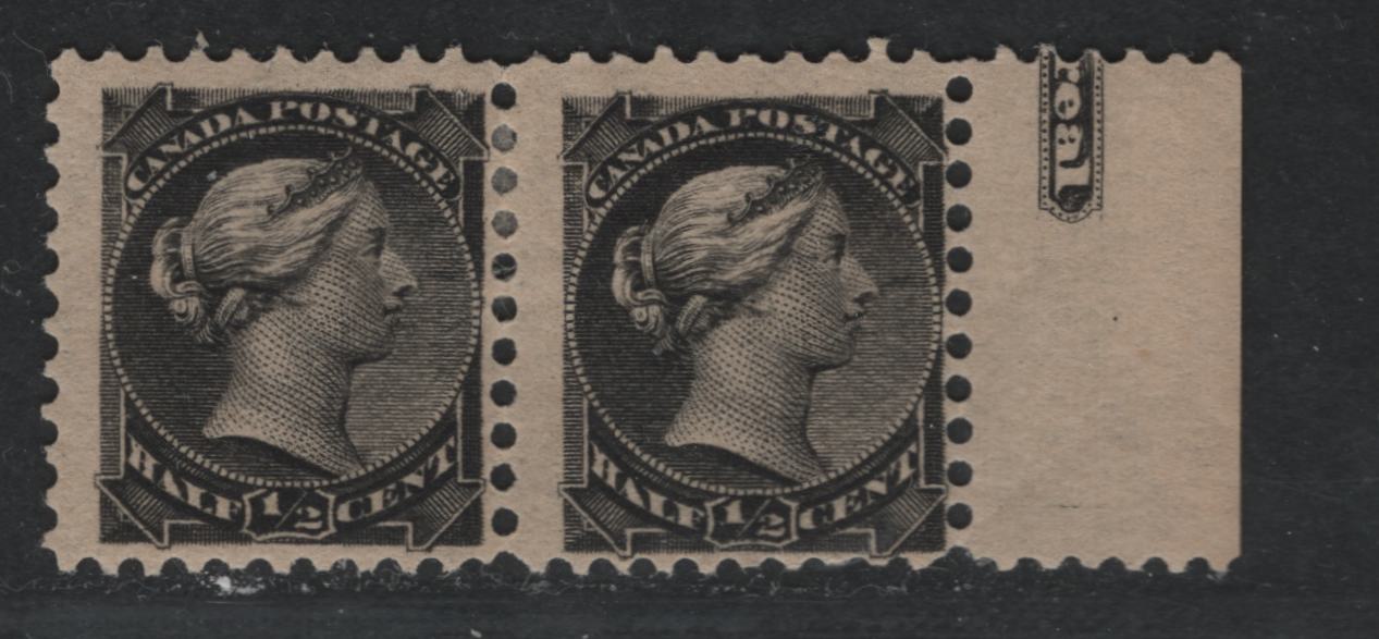 Lot 320 Canada #34var 1/2c Black Queen Victoria, 1870-1897 Small Queen ...