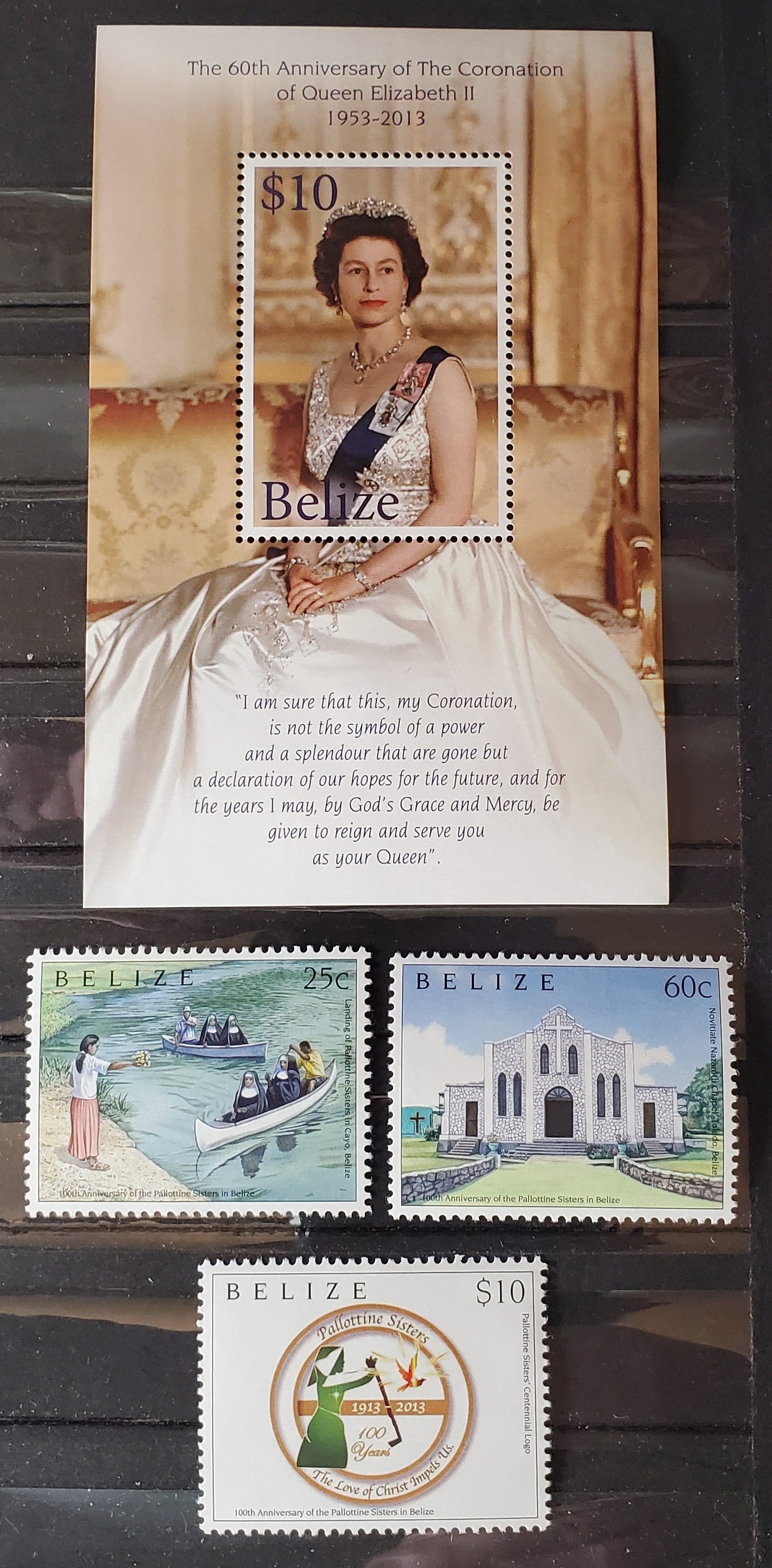 Lot 34 Belize SC#1238-1241 2013 60th Anniversary of Queen Elizabeth II ...