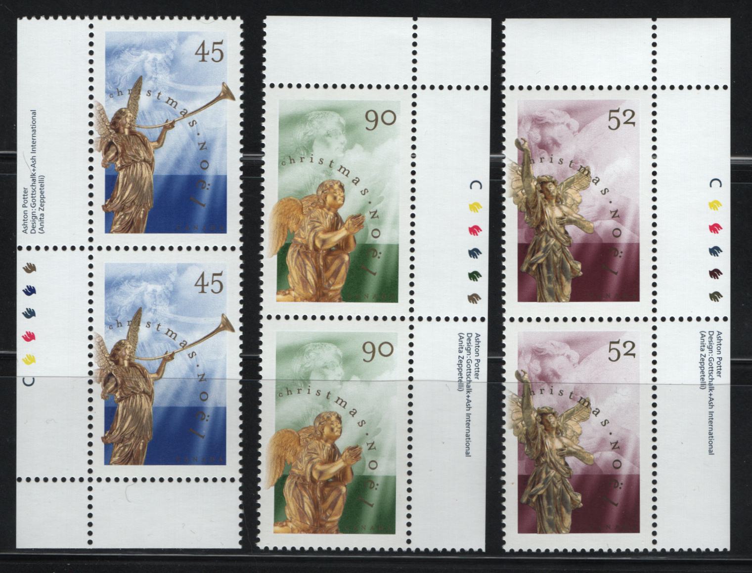 Lot 386 Canada #1764-1766 45c, 52c, 90c Multicoloured Angels, 1998 Chr ...