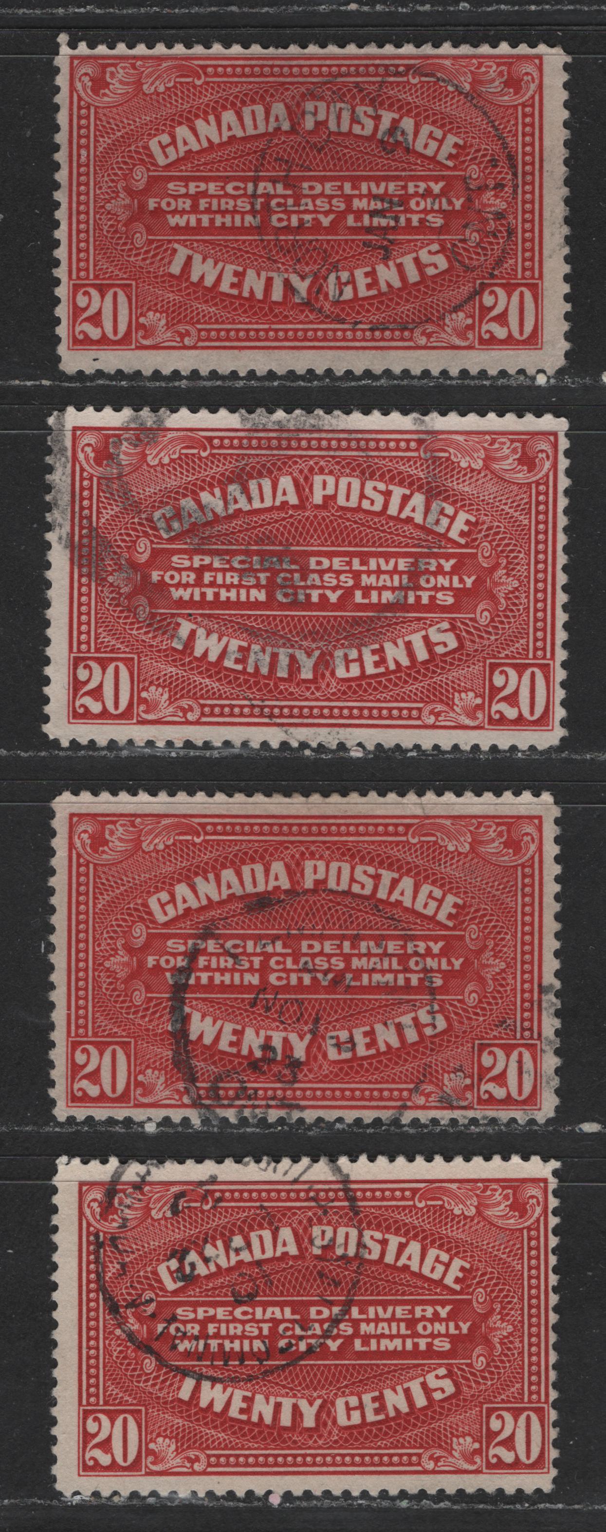 Lot 411 Canada #E2, E2a 20c Carmine & Carmine-Red Engine Turned Patter ...