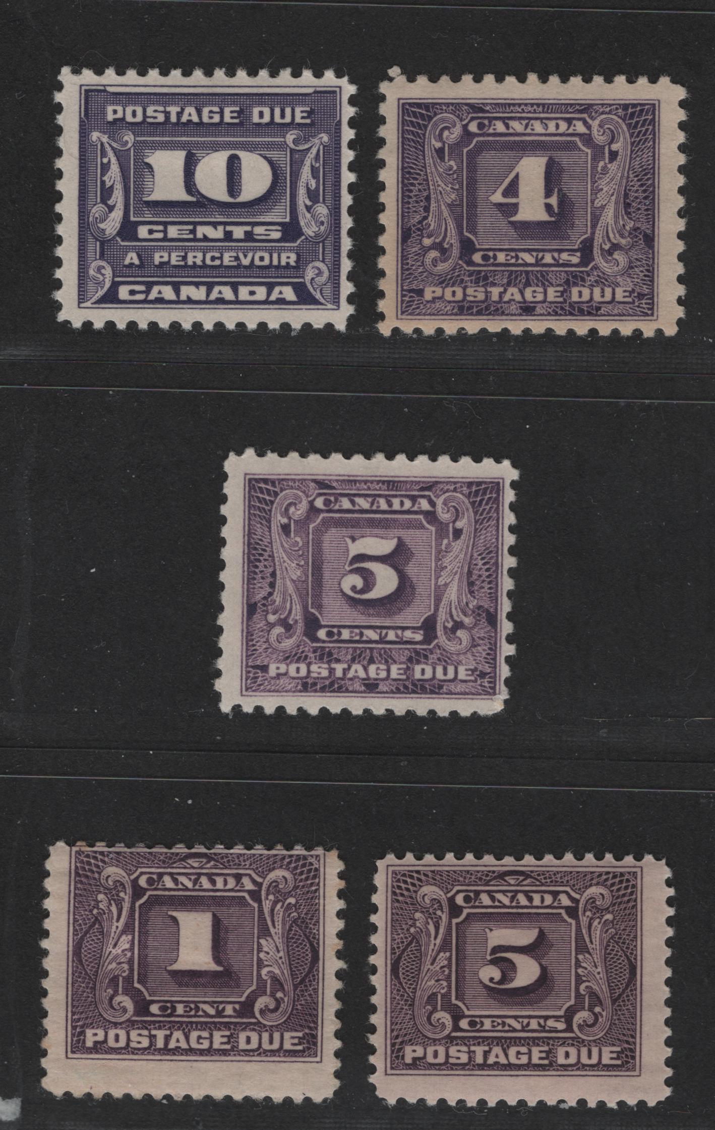 Lot 450 Canada #J1c, J4c, J8, J9i, J14 1c-10c Rose Violet - Deep Viole ...