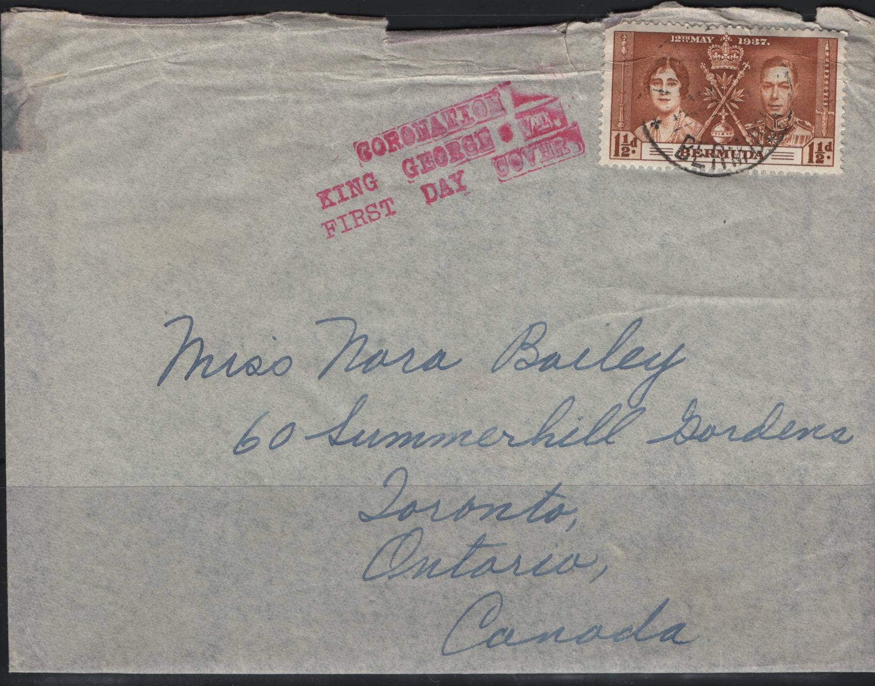 Lot 499 Bermuda #116 1.5d Yellow Brown, 1937 Coronation Issue, Single ...