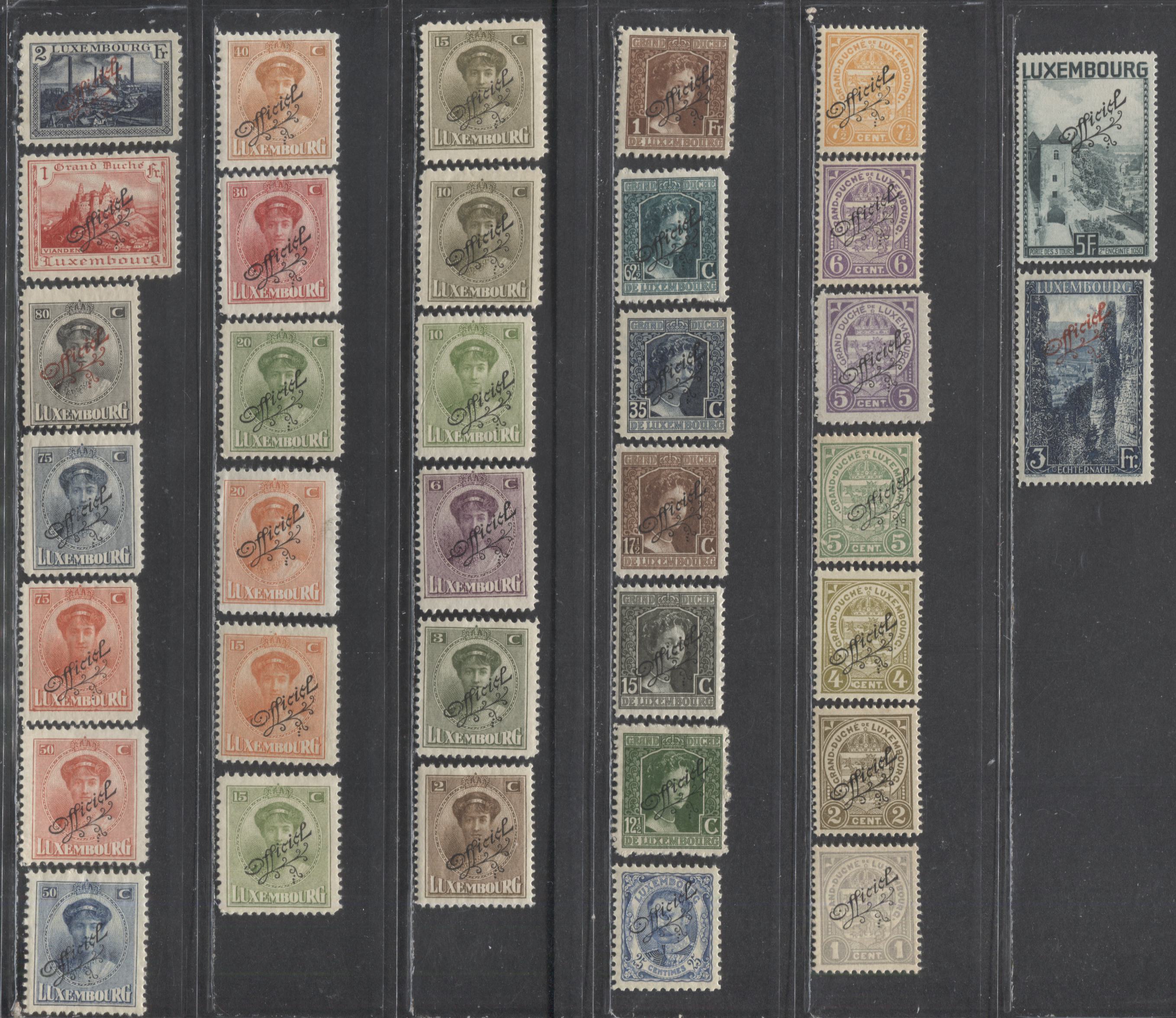 Lot 492 Luxembourg SC#O80/O181 1908-1934, 35 F/VF OG Singles, 2022 Sco ...