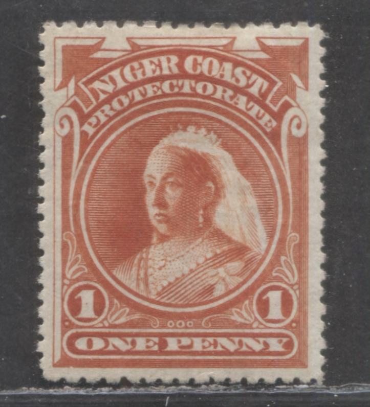 Lot 420 Niger Coast Protectorate SC#56var (SG#67e) 1d Vermilion 1898-1 – Brixton Chrome