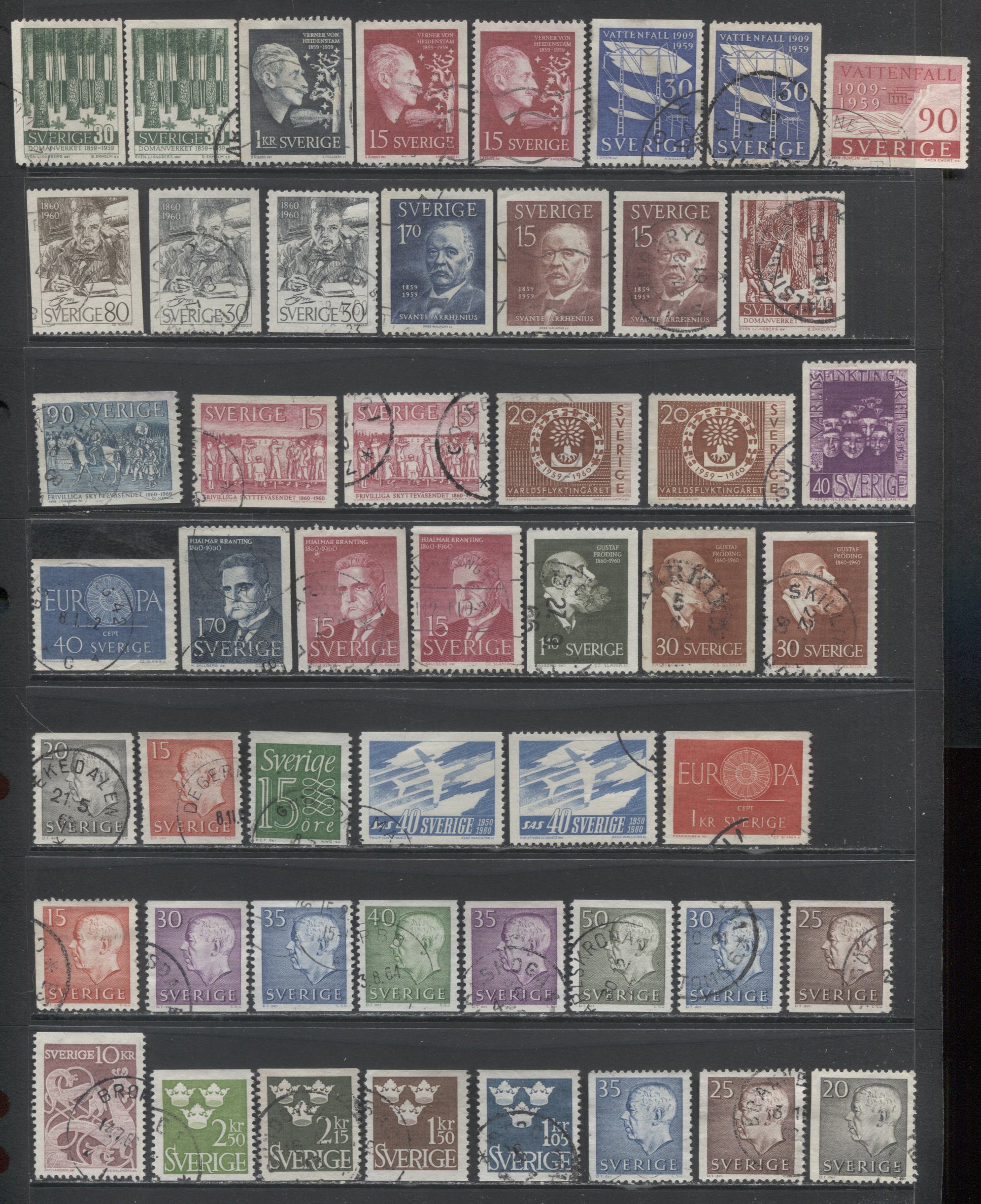 Lot 226 Sweden SC#538/592 1959-1965 Commemoratives & Definitives, A ra ...
