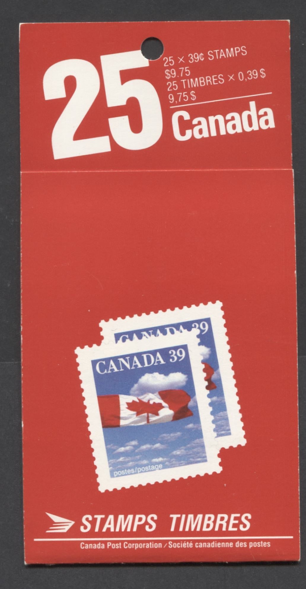 Lot 172 Canada #BK115 39c Multicolored Flag, 1989 Flag & Wildlife Issu ...