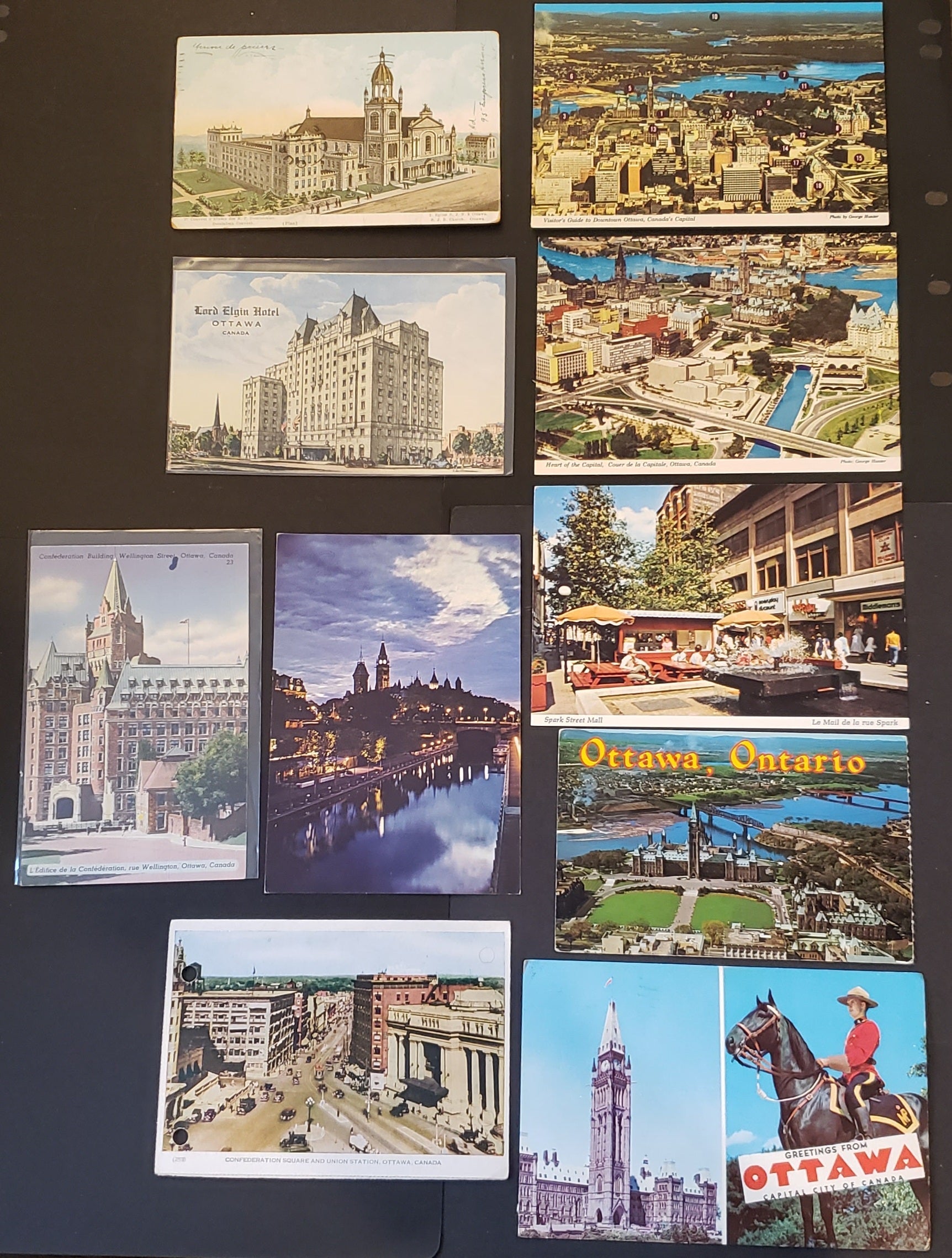 Lot 42 Group Of 10 Canadian Postcards Featuring Scenes Of Ottawa, Onta ...