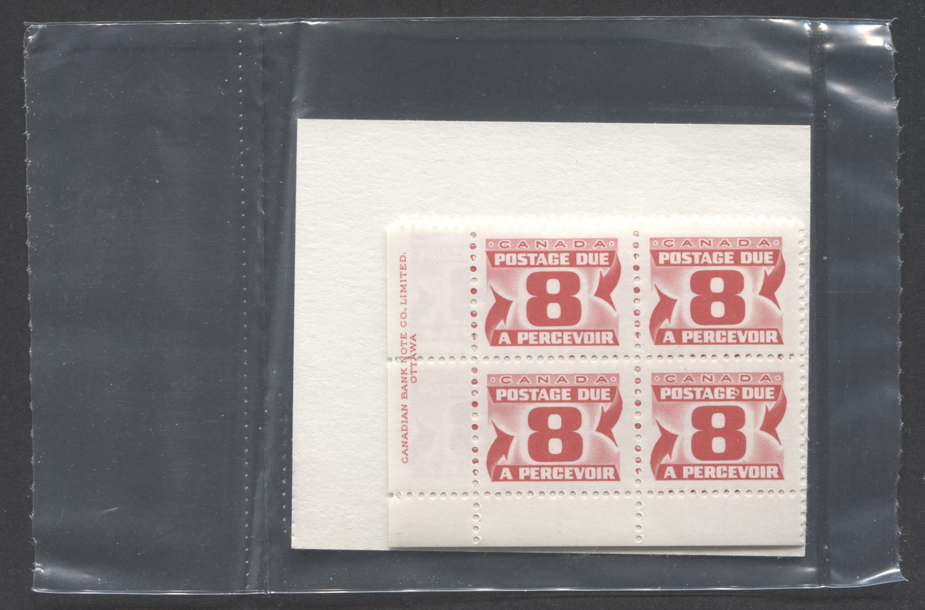Lot 187 Canada #J34a 8c Carmine Rose 1977-1978 Fourth Centennial Red P ...