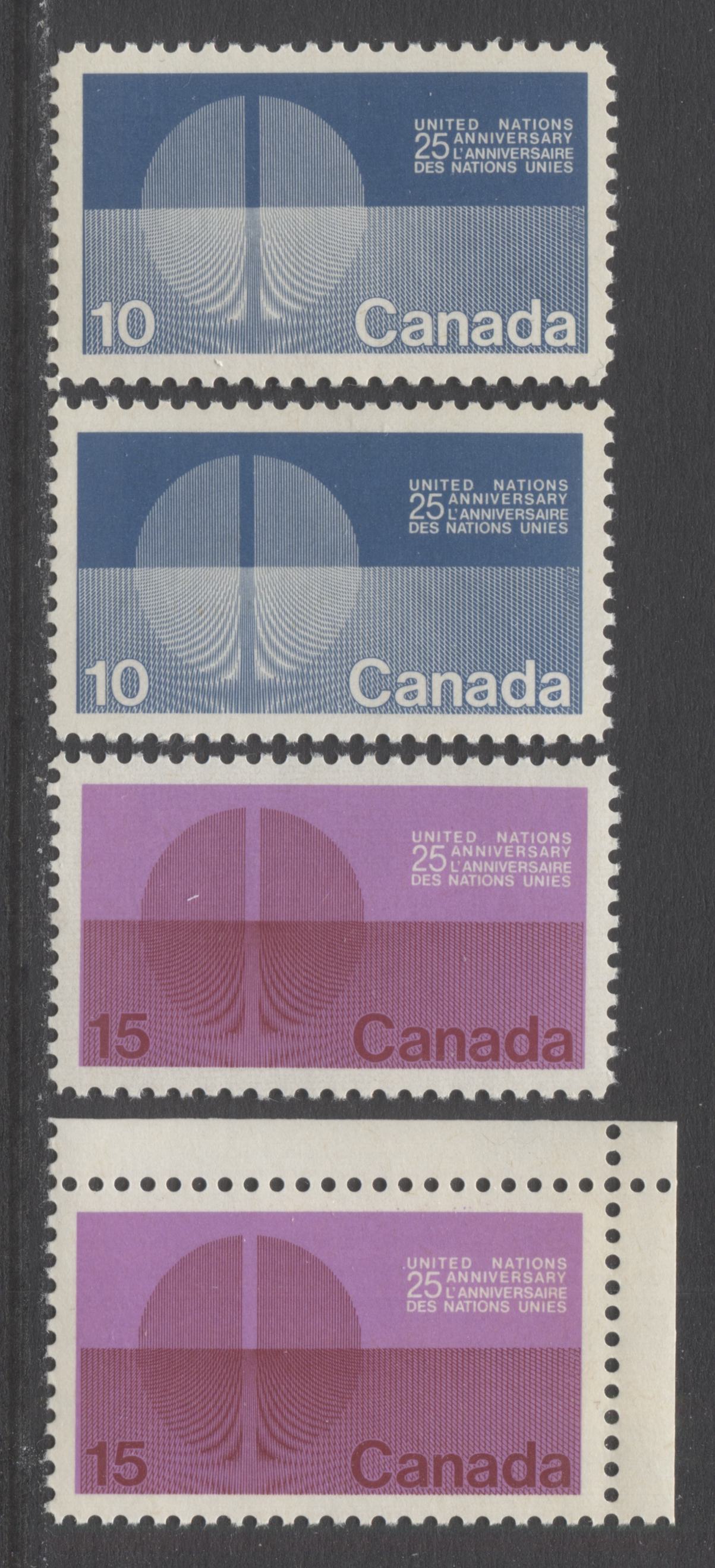 Lot 285 Canada #513p,513ii,514p 10c,15c Blue, Lilac & Dark Red Energy ...