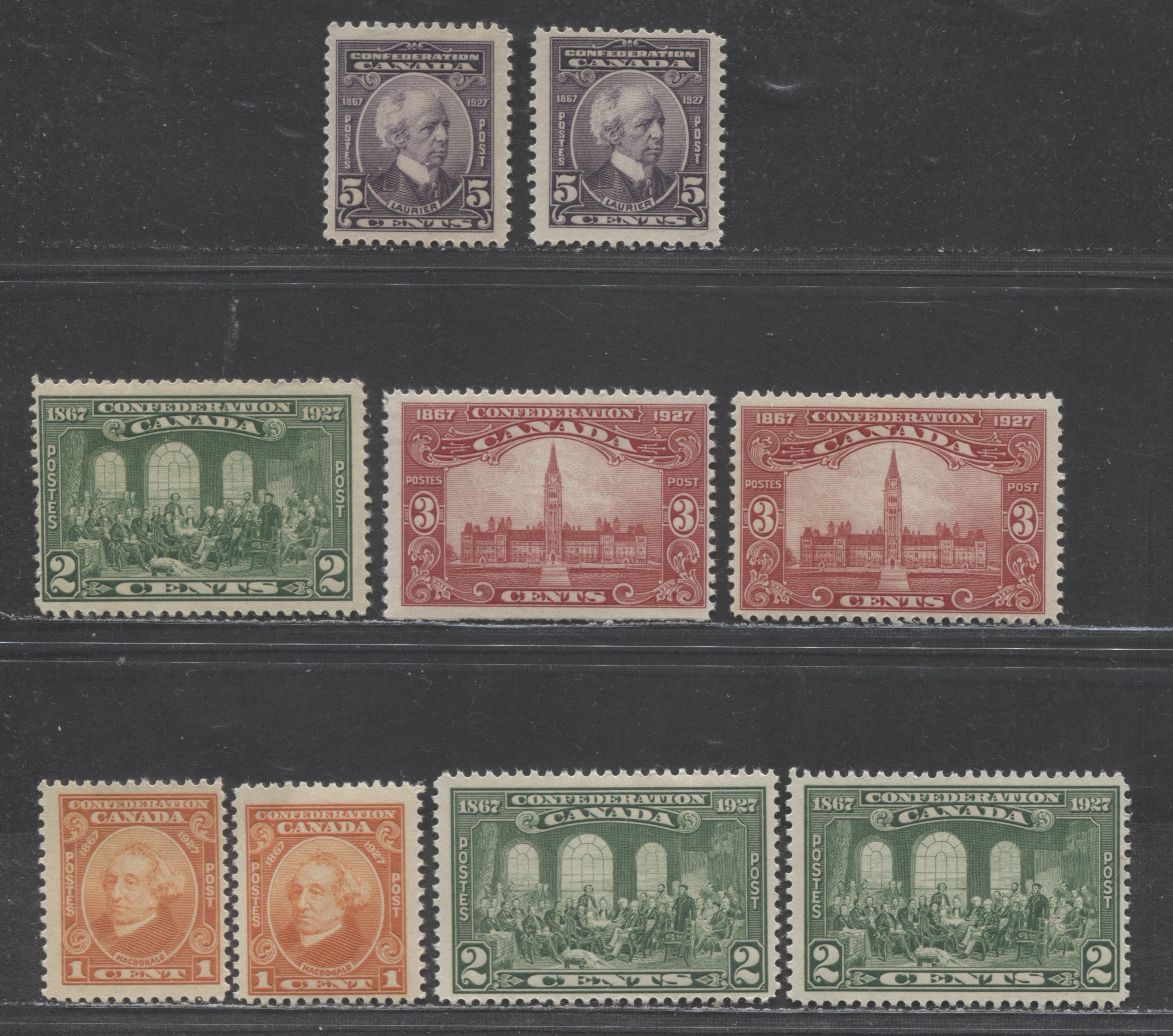 Lot 309 Canada #141-144 1c-5c Orange-Violet Sir John A Macdonald-Sir W ...