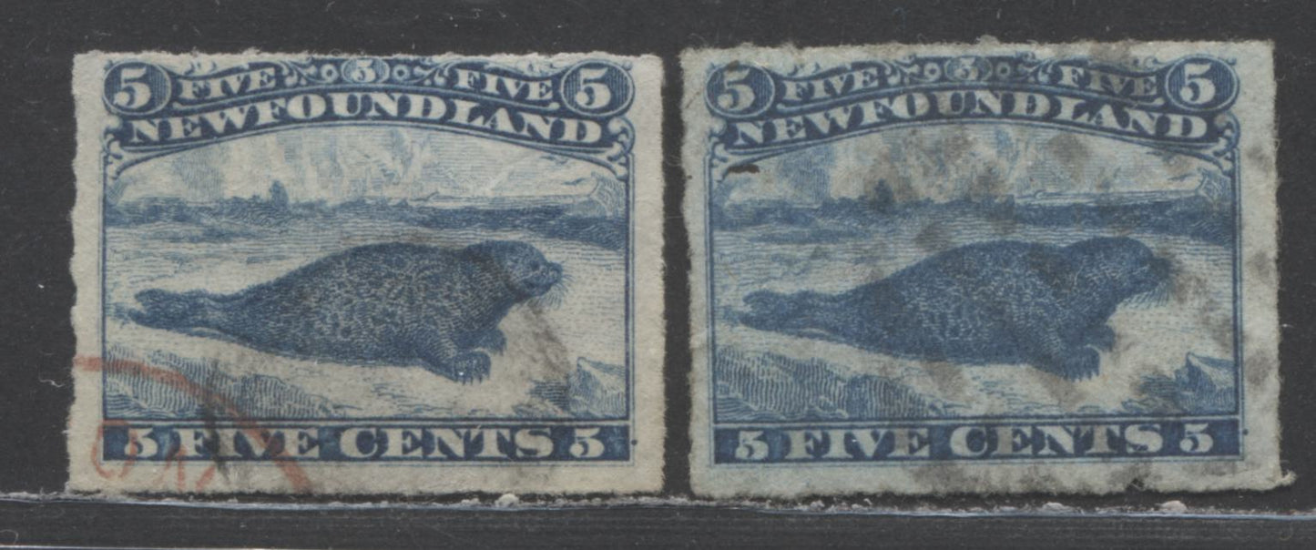 Lot 38 Newfoundland #40 5c Blue Harp Seal, 1876-1879 3rd Cents Issue ...