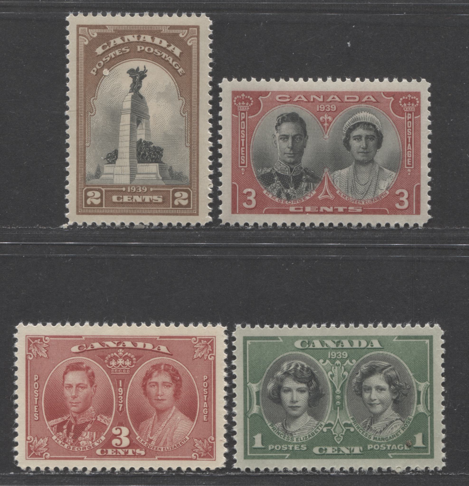 Lot 225 Canada #237, 246-248 3c,1c - 3c Carmine, Green & Black - Dark ...