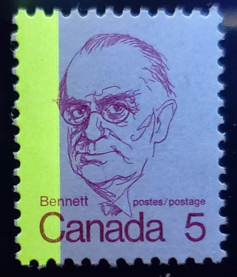 Lot 180 Canada #590T2 5c Pale Lilac Richard B Bennett, 1972-1974 Caric ...
