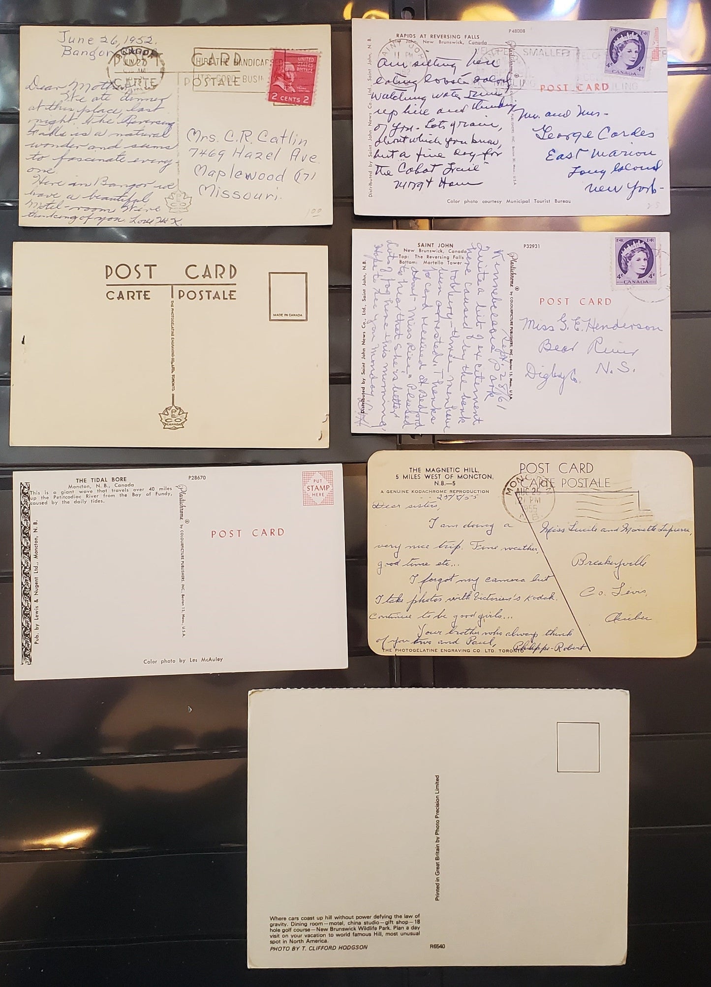 A Group of 7 Postcards From Saint John, Moncton and Magnetic Hill, NB ...