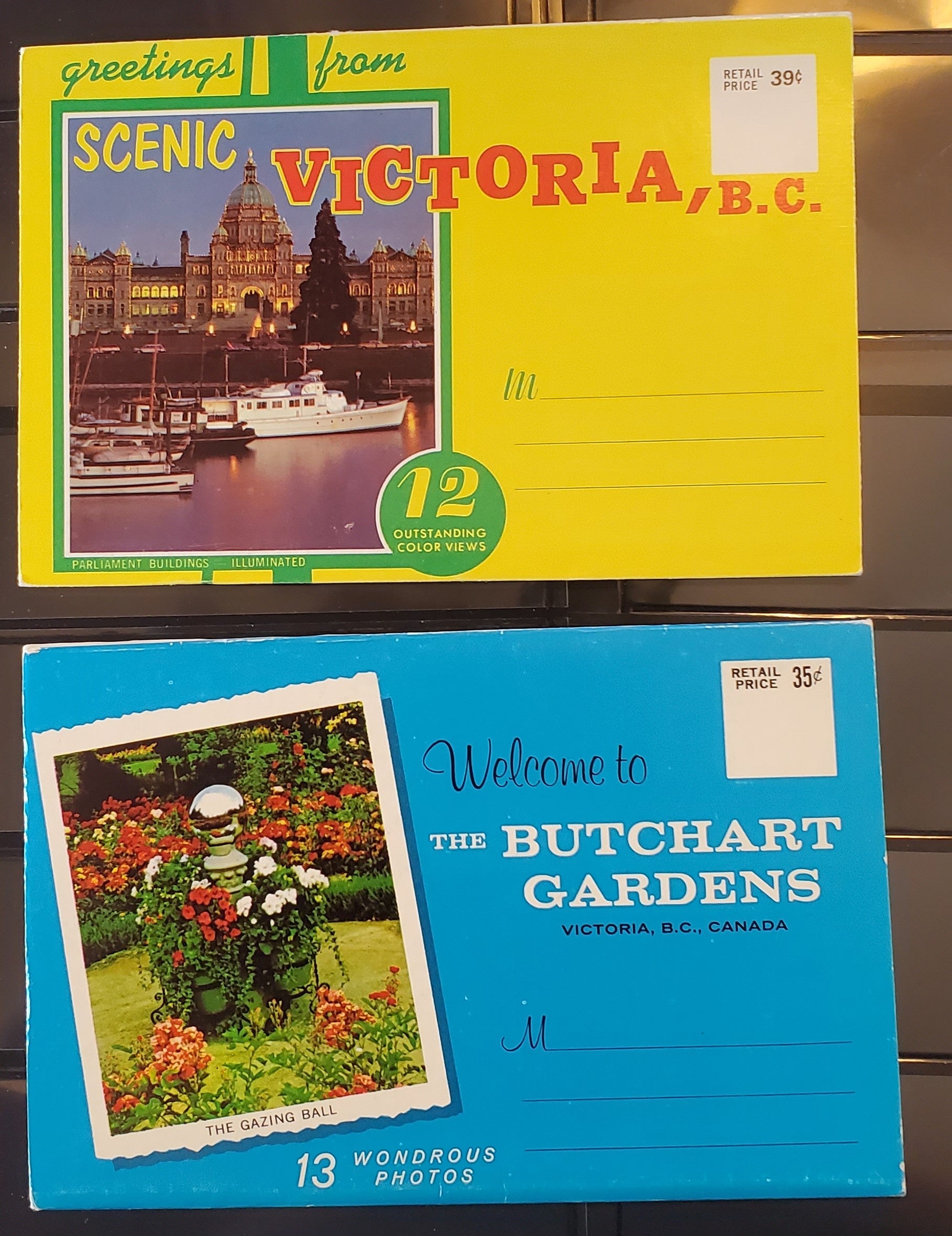 A Group of 2 Souvenir Postcard Folders From Victoria, BC, Showing The ...